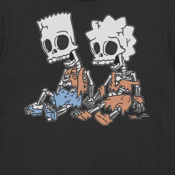 Simpsons | Shirts | Nwt Goth Bart And Lisa Simpson Skeleton Black T ...